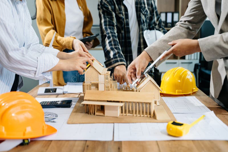 Engineer Desk with Object Paper and Tablet with Blurry Engineer ...