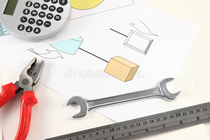 Engineer desktop stock photo. Image of chart, investment - 19742736