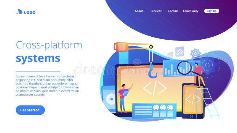 Cross-platform Development Concept Landing Page. Stock Vector ...