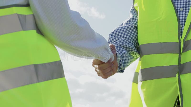 The Engineer and Developer of a Multi-Storey Building Shake Hands Stock ...