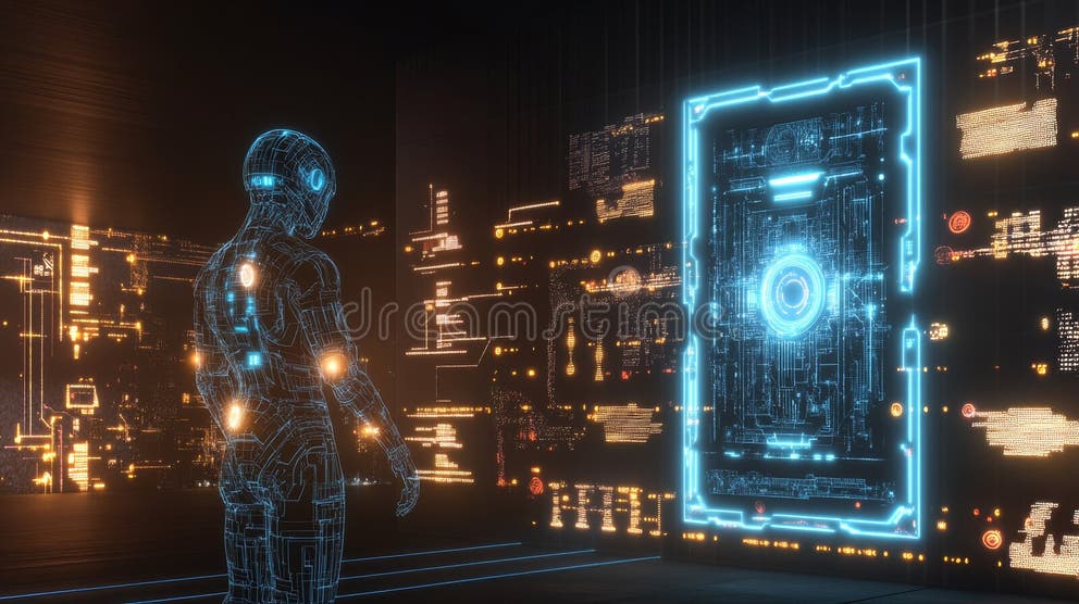 Engineer Diagnosing Advanced Structural Issues in a Futuristic Setting ...