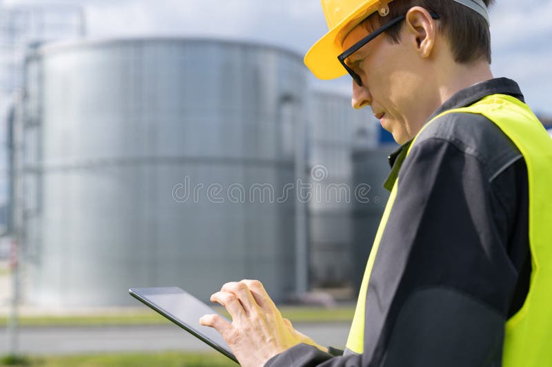 Engineer with Digital Tablet Stock Image - Image of power, computer ...