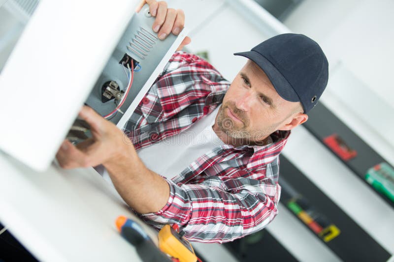 Engineer Disassembling Cpu Double Exposure Stock Photo - Image of ...