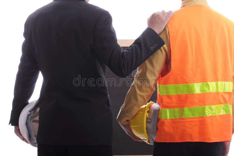 Engineer Discuss and Present His Job for Prepare Stock Image - Image of ...