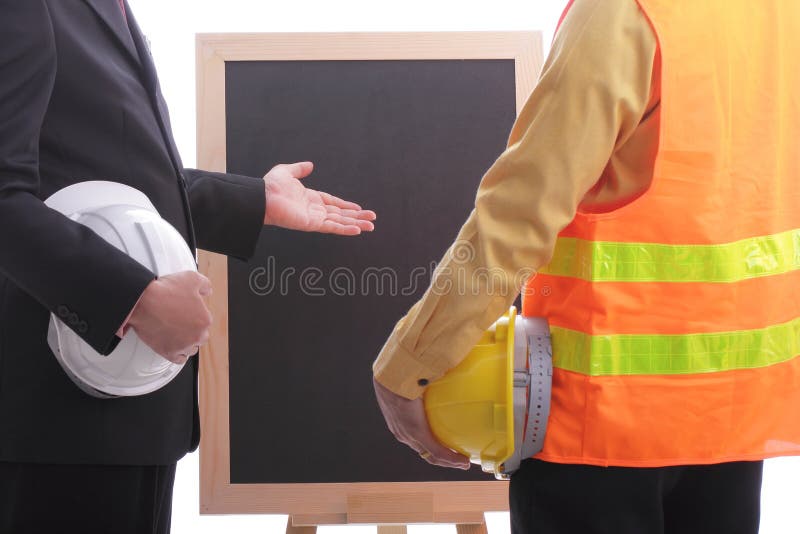 Engineer Discuss and Present His Job for Prepare Stock Photo - Image of ...