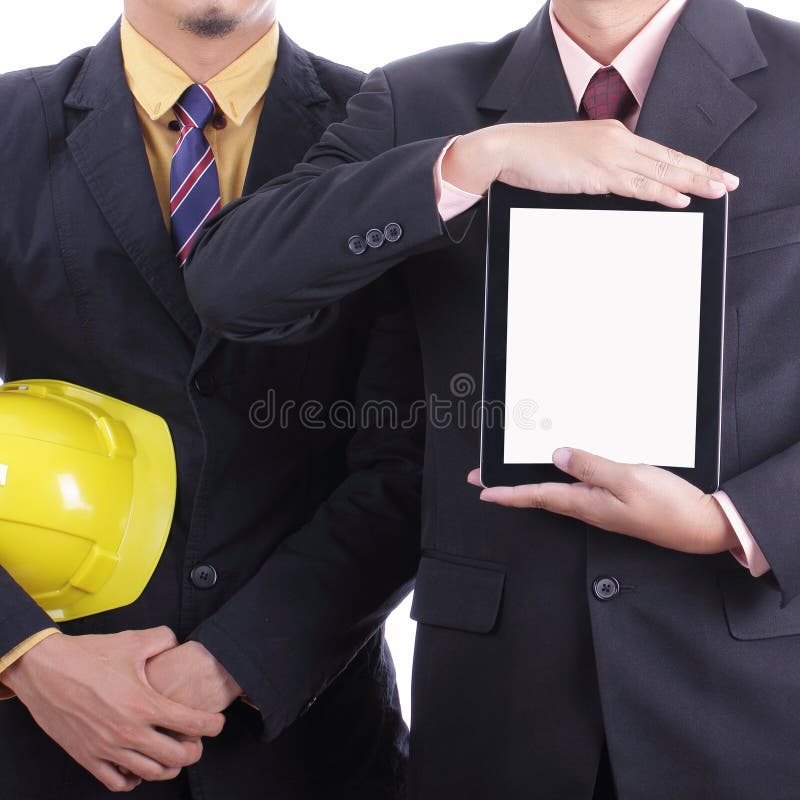 Engineer Discuss and Present His Job for Prepare Stock Image - Image of ...