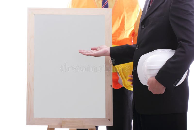 Engineer Discuss and Present His Job for Prepare Stock Image - Image of ...