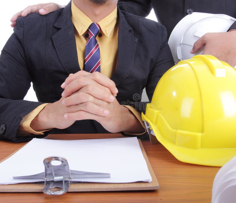 Engineer Discuss and Present His Job for Prepare Stock Image - Image of ...