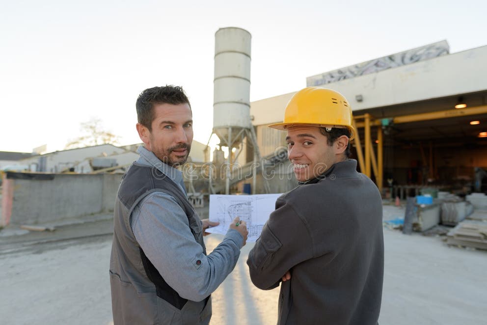 Engineer Doing Contract with Cement Vendor Stock Image - Image of ...