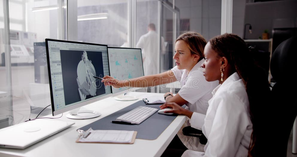 Engineer Doing 3D CAD Model Design on Computer Stock Photo - Image of ...