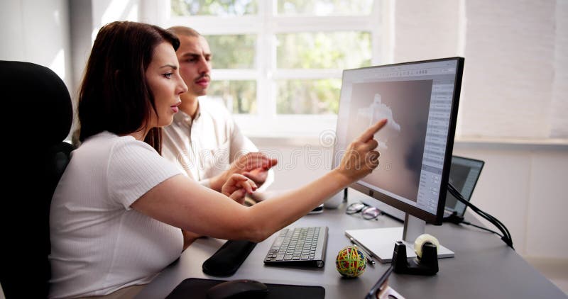Engineer Doing 3D CAD Model Design on Computer Stock Photo - Image of ...