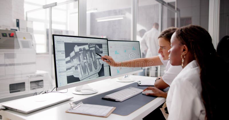 Engineer Doing 3D CAD Model Design on Computer Stock Photo - Image of ...
