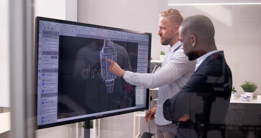 Engineer Doing 3D CAD Model Design on Computer Stock Image - Image of ...