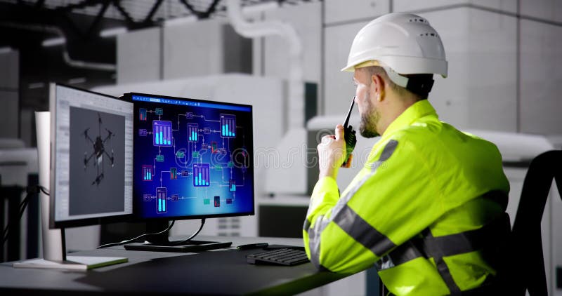 Engineer Doing 3D CAD Model Design on Computer Stock Image - Image of ...