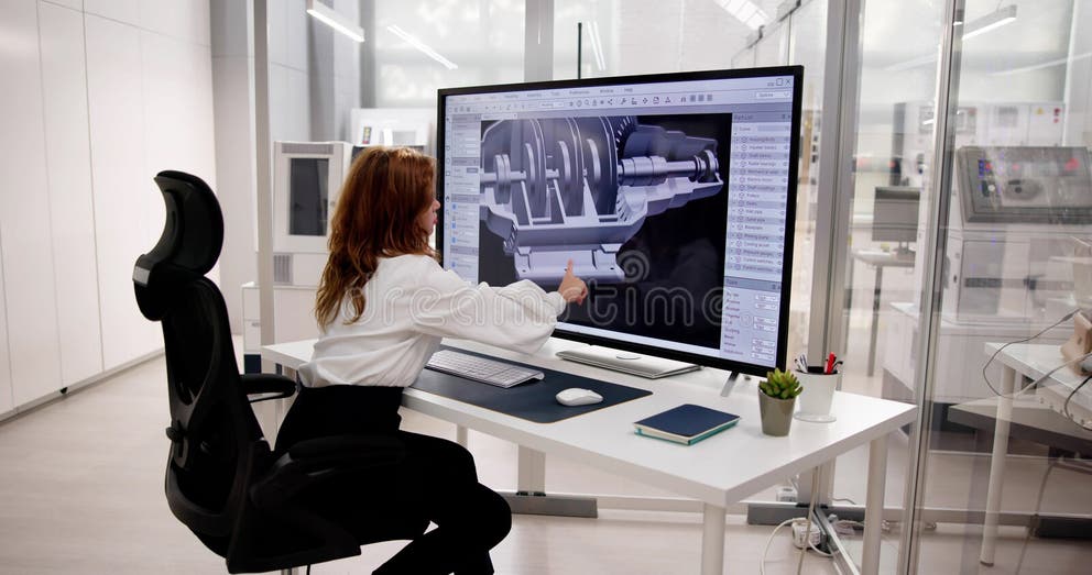 Engineer Doing 3D CAD Model Design on Computer Stock Photo - Image of ...