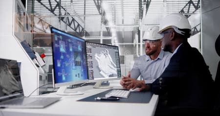 Engineer Doing 3D CAD Model Design on Computer Stock Image - Image of ...