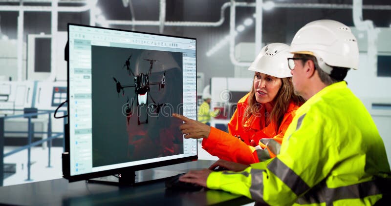 Engineer Doing 3D CAD Model Design on Computer Stock Image - Image of ...