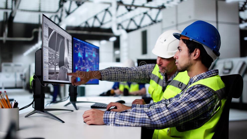 Engineer Doing 3D CAD Model Design on Computer Stock Image - Image of ...