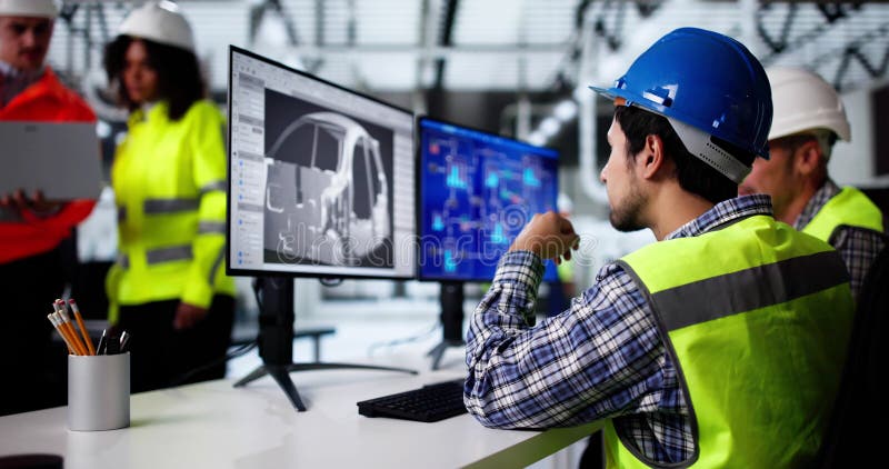 Engineer Doing 3D CAD Model Design on Computer Stock Photo - Image of ...