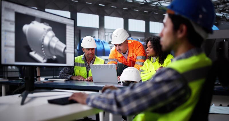 Engineer Doing 3D CAD Model Design Stock Illustration - Illustration of ...