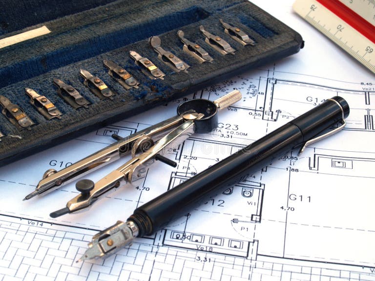 Engineer draw tools stock image. Image of bluelines, idea - 14517955