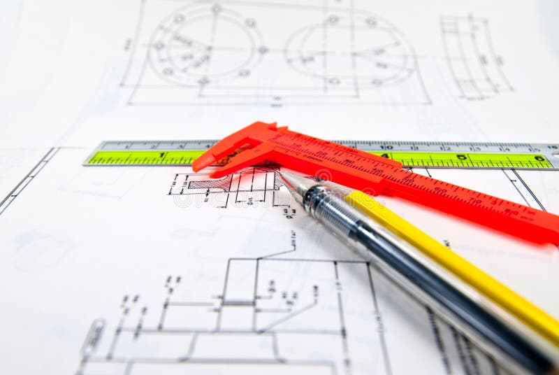 Engineer drawing stock image. Image of sketch, technical - 8648249
