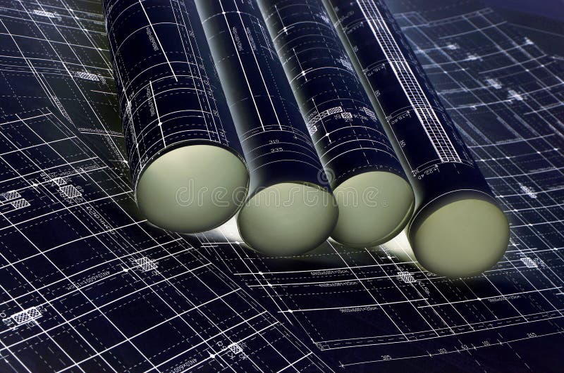 Engineer Drawing of a Designer Stock Photo - Image of document ...