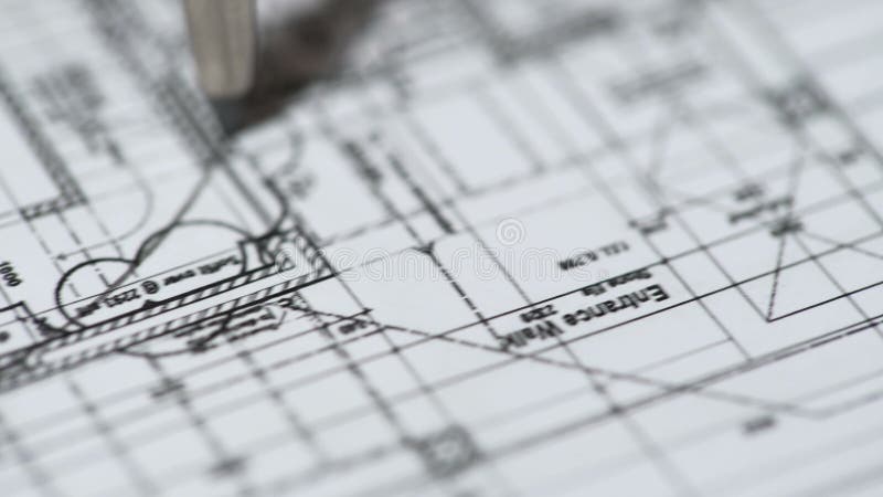 Engineer Drawing Detailed Building Plan at Construction Bureau ...