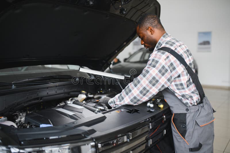 Engineer Expertly Examines Car Motor Using Advanced Mechanical Tools ...