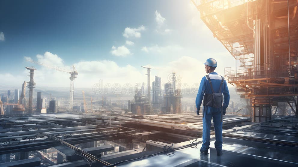 The Engineer is Facing with Large Industry Background Stock ...