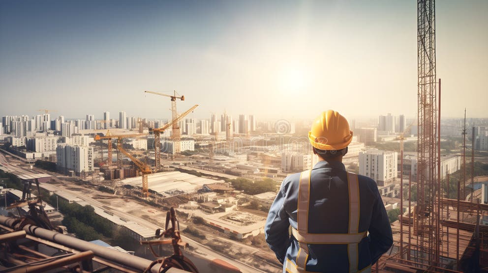 The Engineer is Facing with Large Industry Background Stock ...