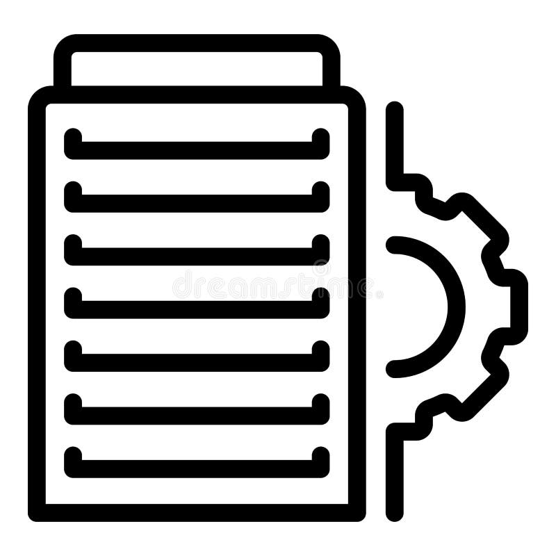 Engineer Factory Building Icon Outline Vector Work Machine Stock