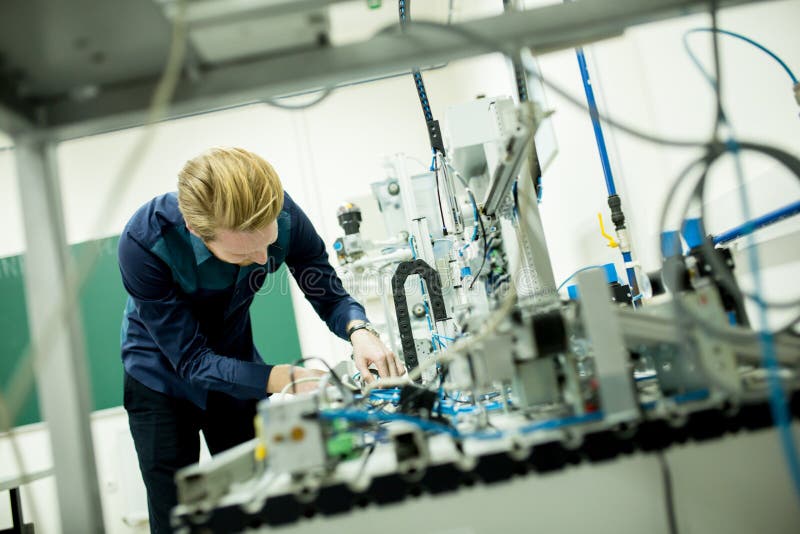 Engineer in the factory stock image. Image of electrical - 53436843