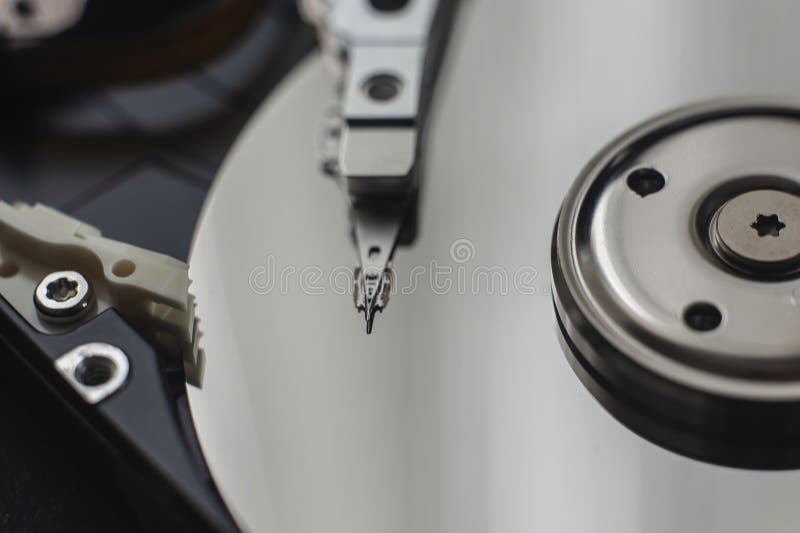 Engineer Fixing Broken Computer Hard Disc. Electronic Repair Shop ...