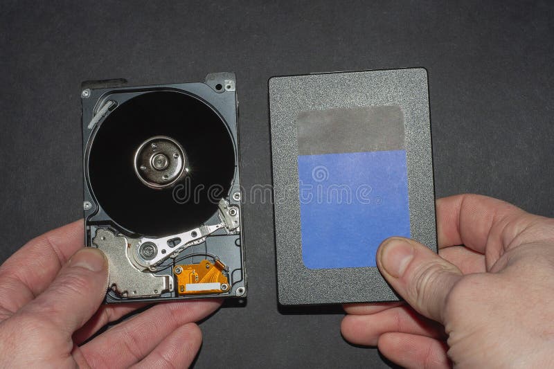 Engineer Fixing Broken Computer Hard Disc. Electronic Repair Shop ...