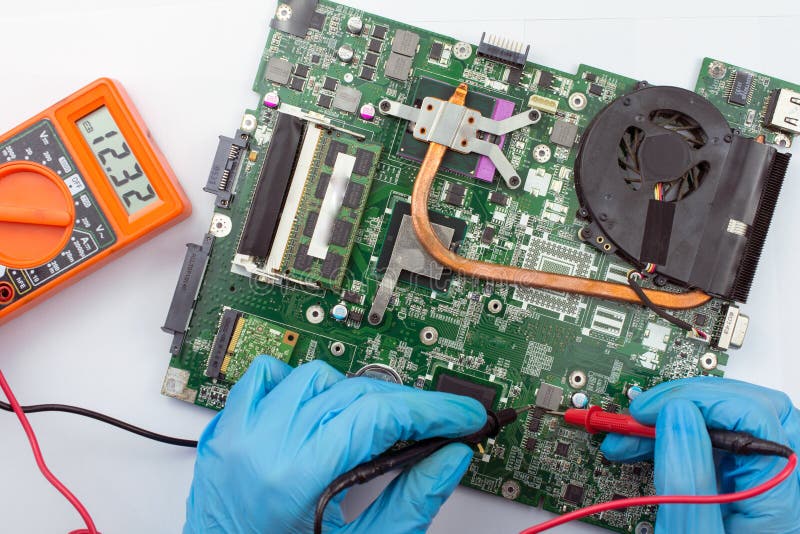 Engineer Fixing Broken Computer at Work Stock Photo - Image of broken ...