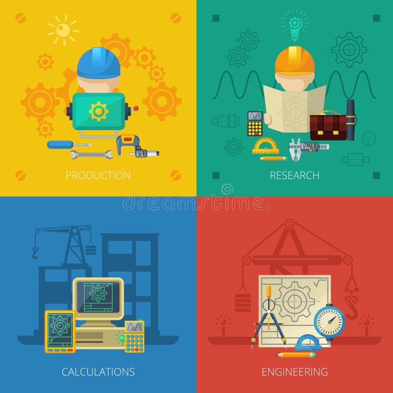 Engineer Icons Flat stock vector. Illustration of isolated - 49733908