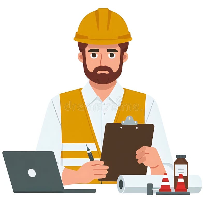 Engineer, Flat Style Illustration Stock Illustration - Illustration of ...