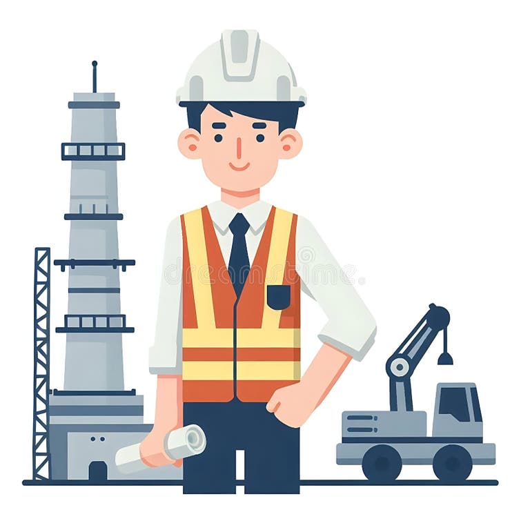 Engineer, Flat Style Illustration Stock Illustration - Illustration of ...