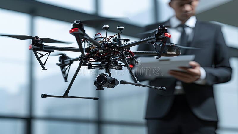 Engineer Focused on Assembling Advanced Aerial Drone Technology ...
