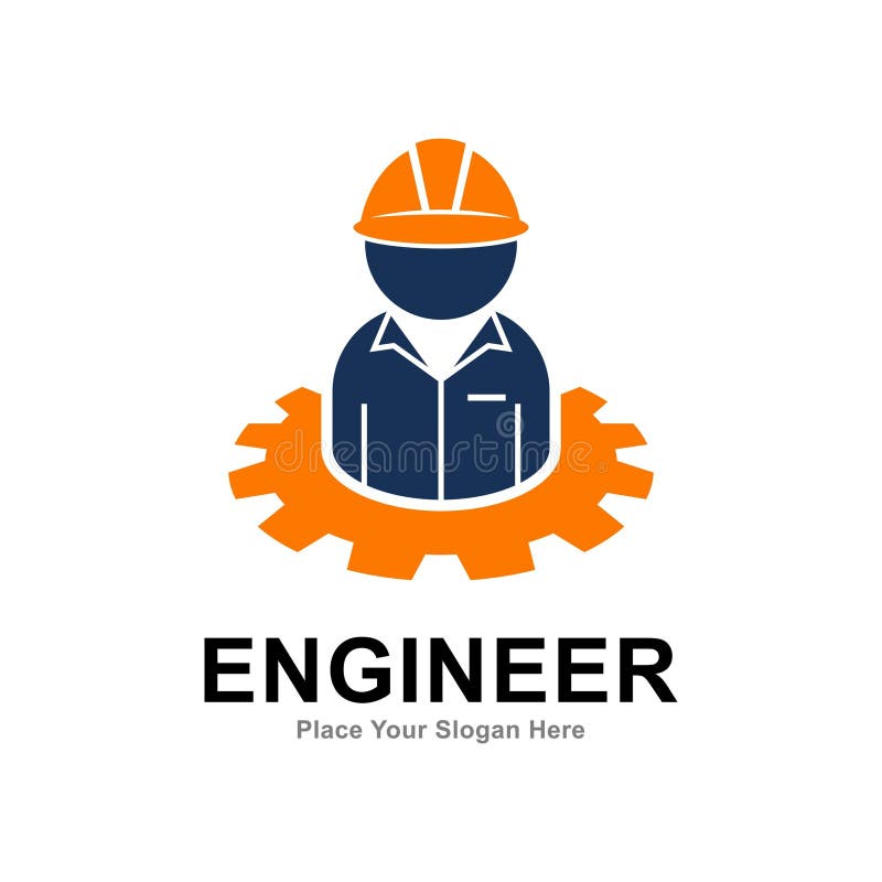 Engineer with Gear and Worker Logo Vector Icon Stock Vector ...