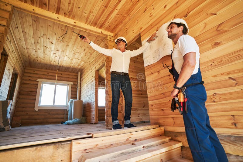 Engineer Giving Order To Builder To Work in Specific Area Stock Photo ...