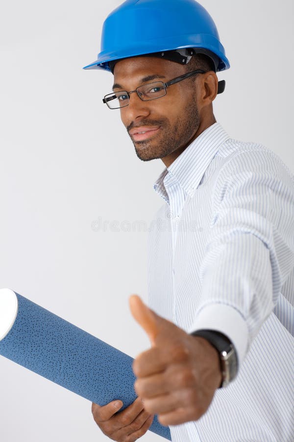 Engineer giving thumb up. stock image. Image of american - 23376165