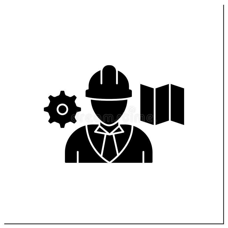 Engineer glyph icon stock vector. Illustration of manager - 236275599