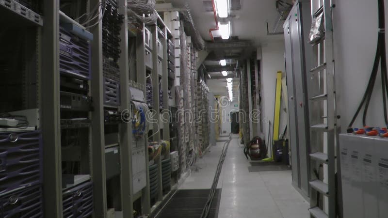 Engineer Go in Server Room, Server Fault Stock Video - Video of ...