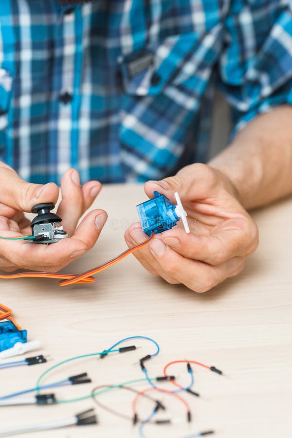 Engineer Hands with Electronic Components Stock Photo - Image of ...