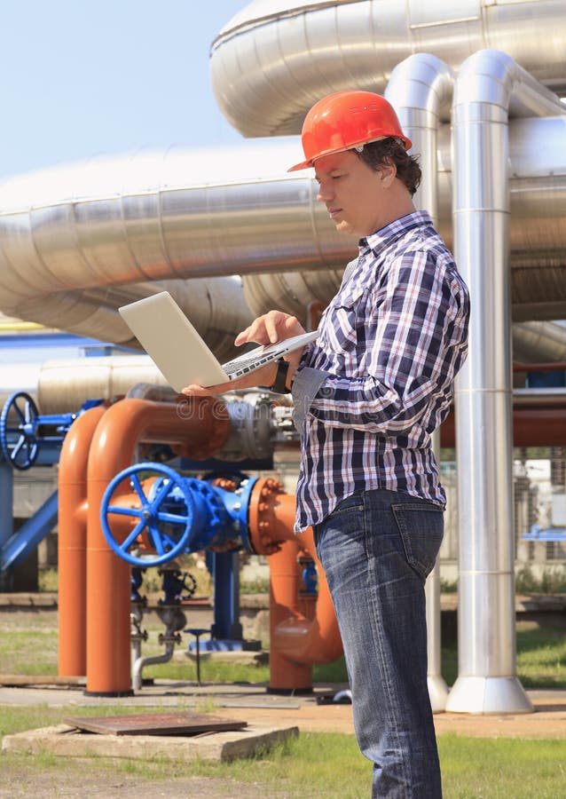 Engineer Inside Oil-refinery Stock Photo - Image of technology ...