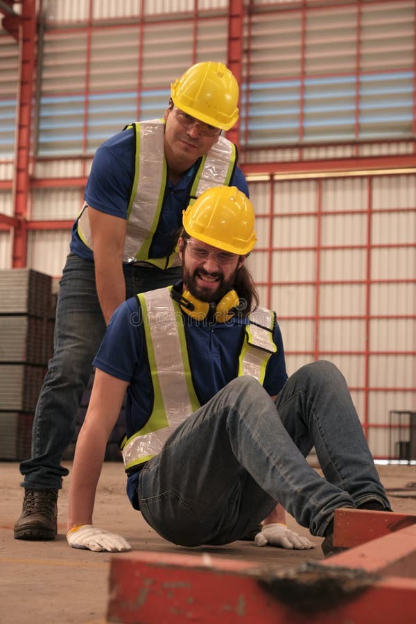 Engineer Has Accident when he Work at Factory Stock Image - Image of ...