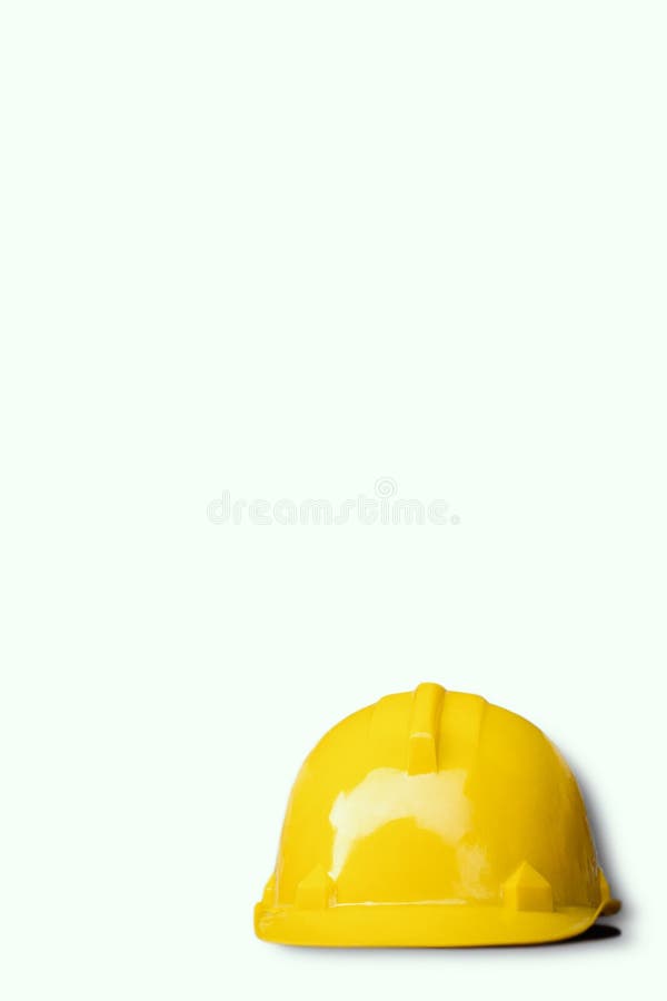 Engineer Hat Yellow on White Background Stock Image - Image of safety ...
