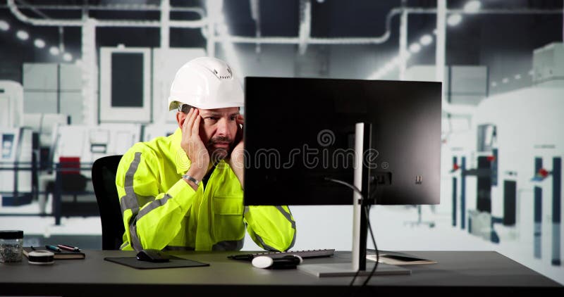 Engineer with Head Ache stock image. Image of stress - 303490339